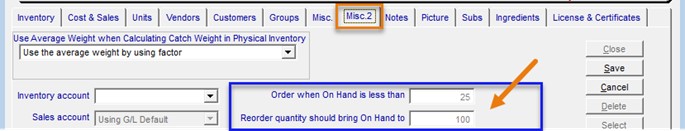Inventory Reorder List Report Inventory Reorder List Report